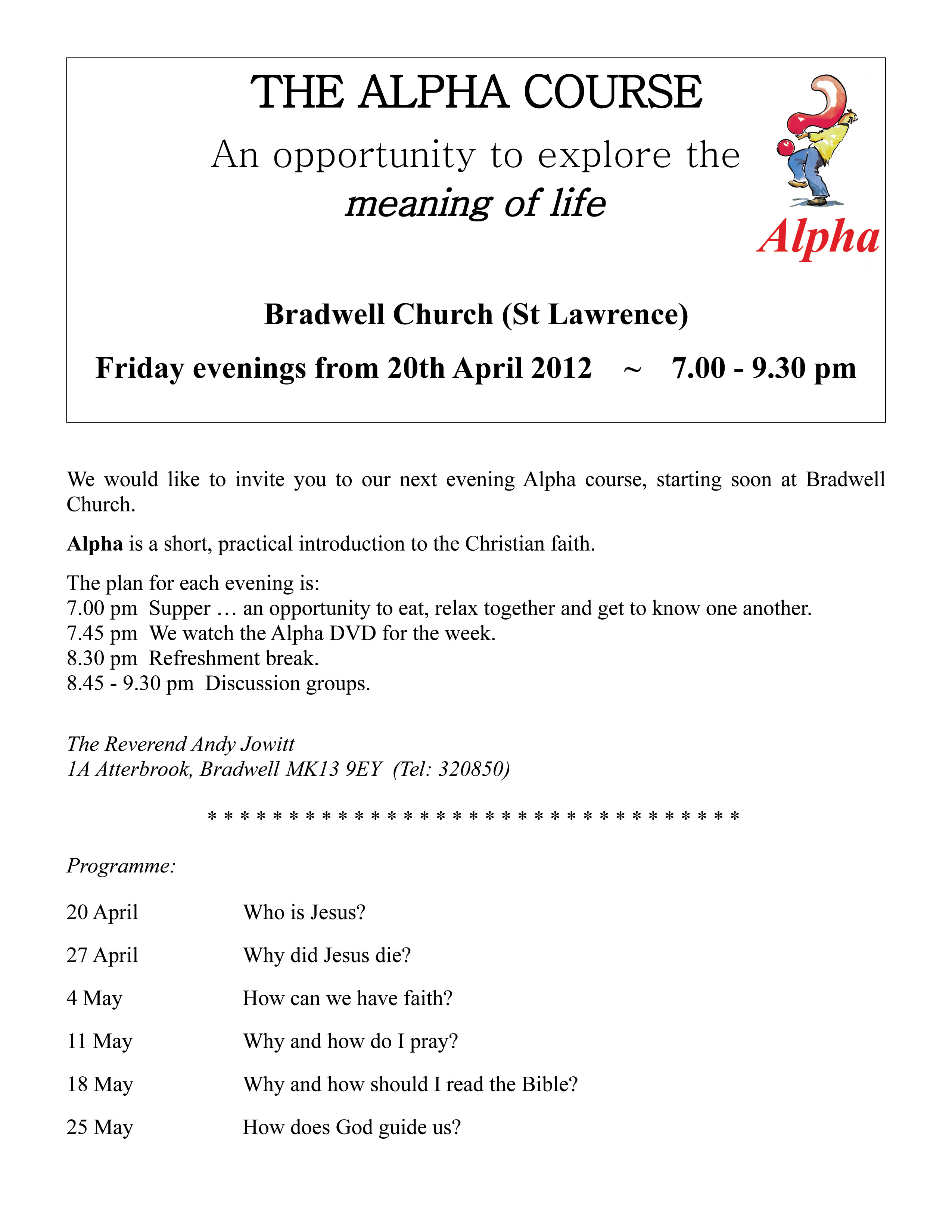 Alpha Invitation (Spring 2012)1 - Stantonbury Ecumenical Partnership