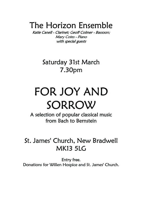 Poster Horizon Ensemble 31st March - Stantonbury Ecumenical Partnership