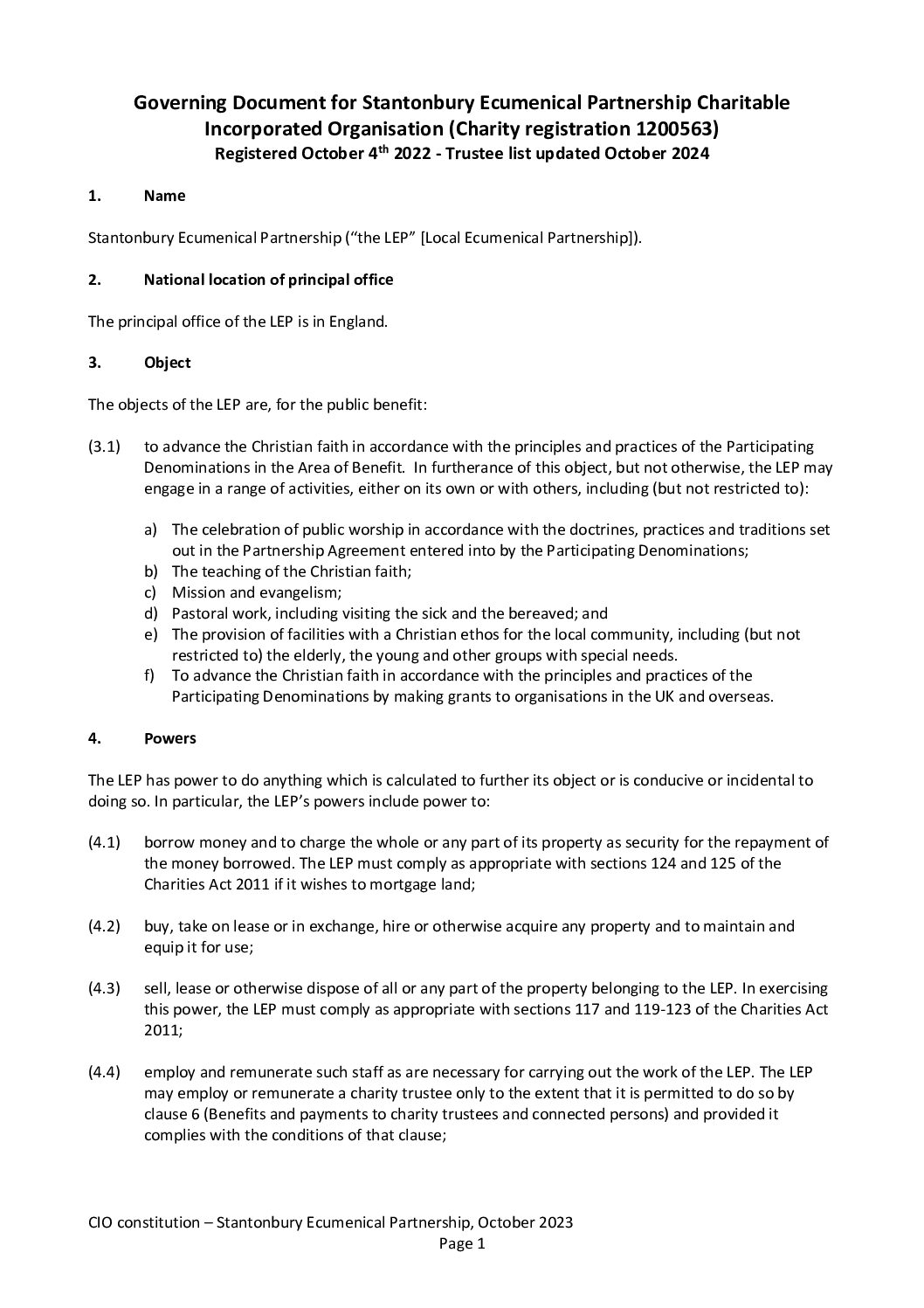 SEP CIO constitution (Updated Sept 2024 Rev) - Stantonbury Ecumenical ...
